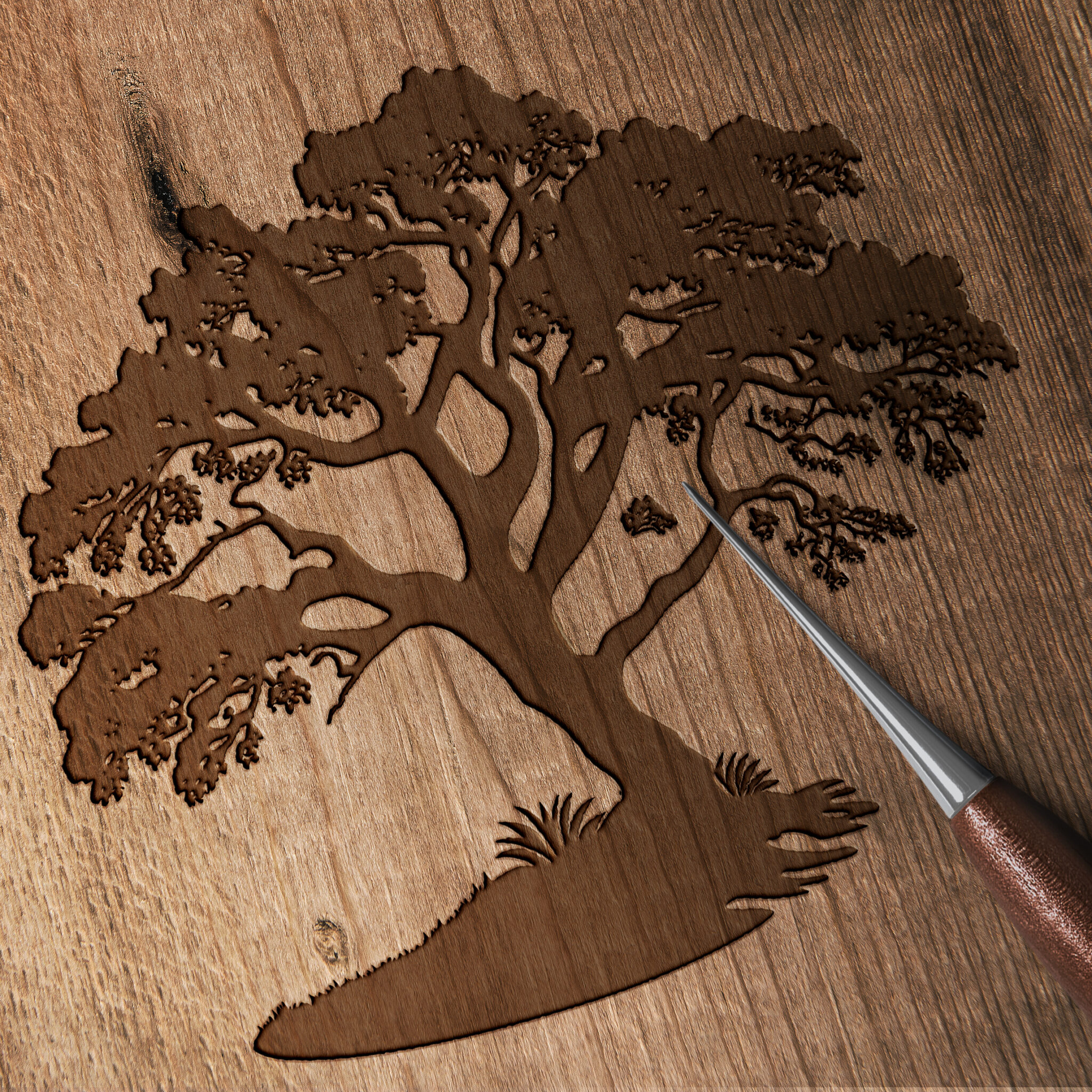 Oak Tree SVG File for Cricut, Silhouette, and Laser Machines