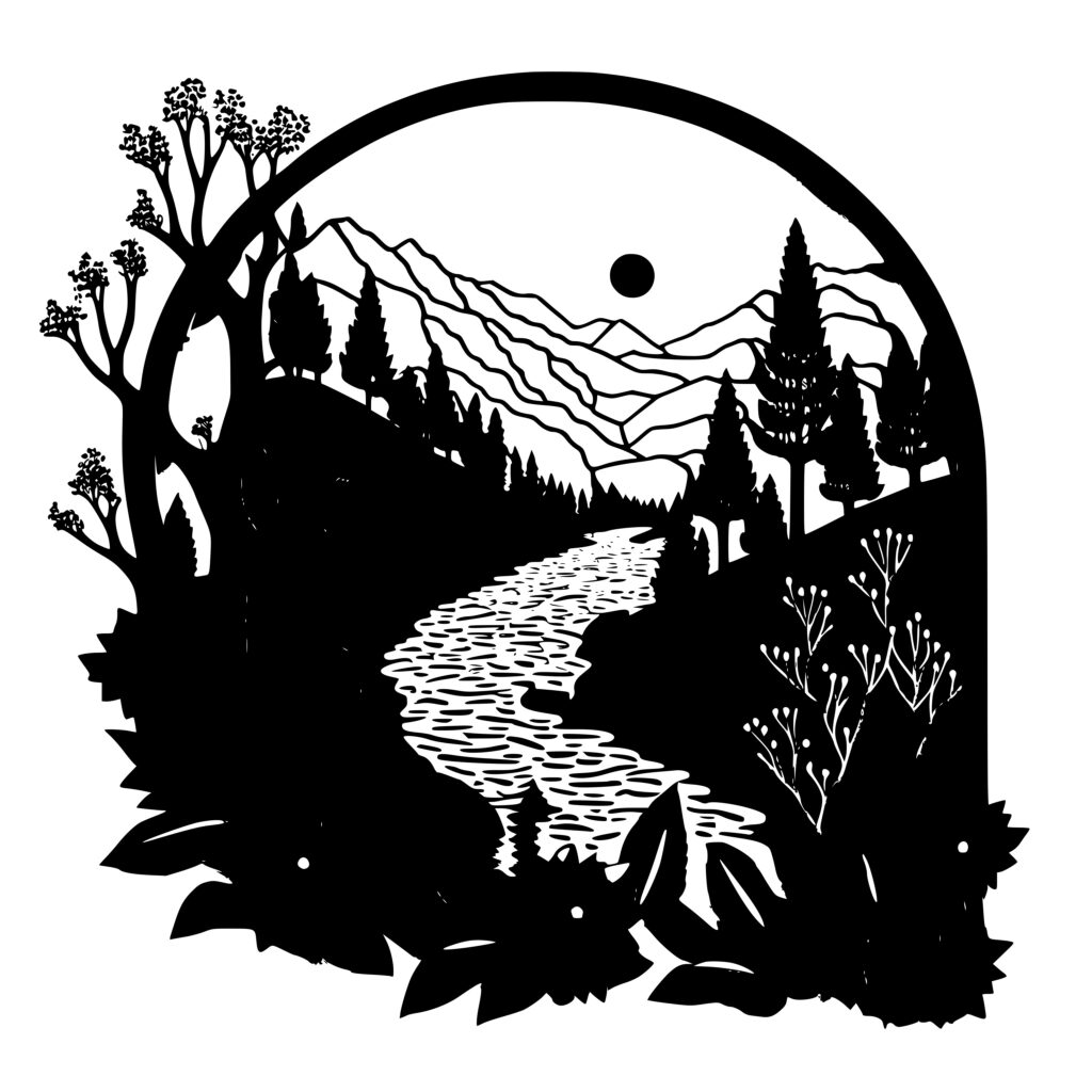 Landscape SVG File: River and Mountains for Cricut, Silhouette, and ...