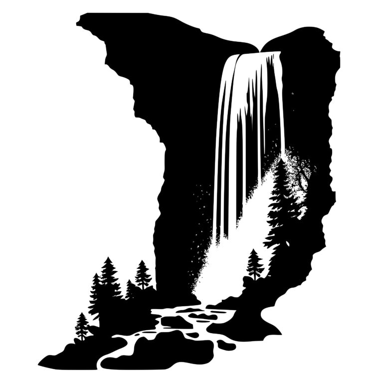 Tropical Waterfall Oasis: SVG Image for Cricut, Silhouette, Laser Machines