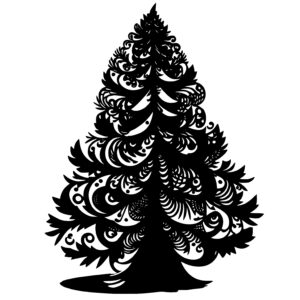 Swirl Christmas Tree SVG File for Cricut, Silhouette, Laser