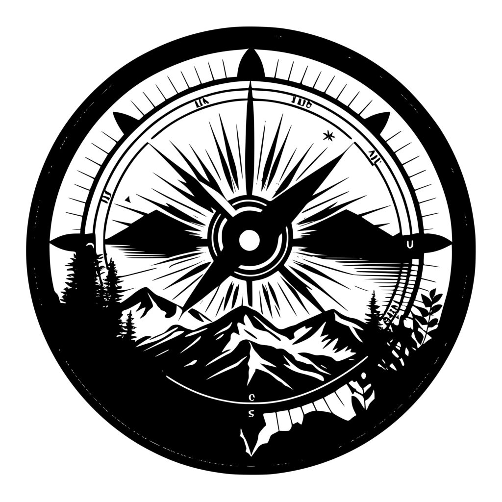 Hiking Compass SVG File for Cricut, Silhouette, Laser Machines