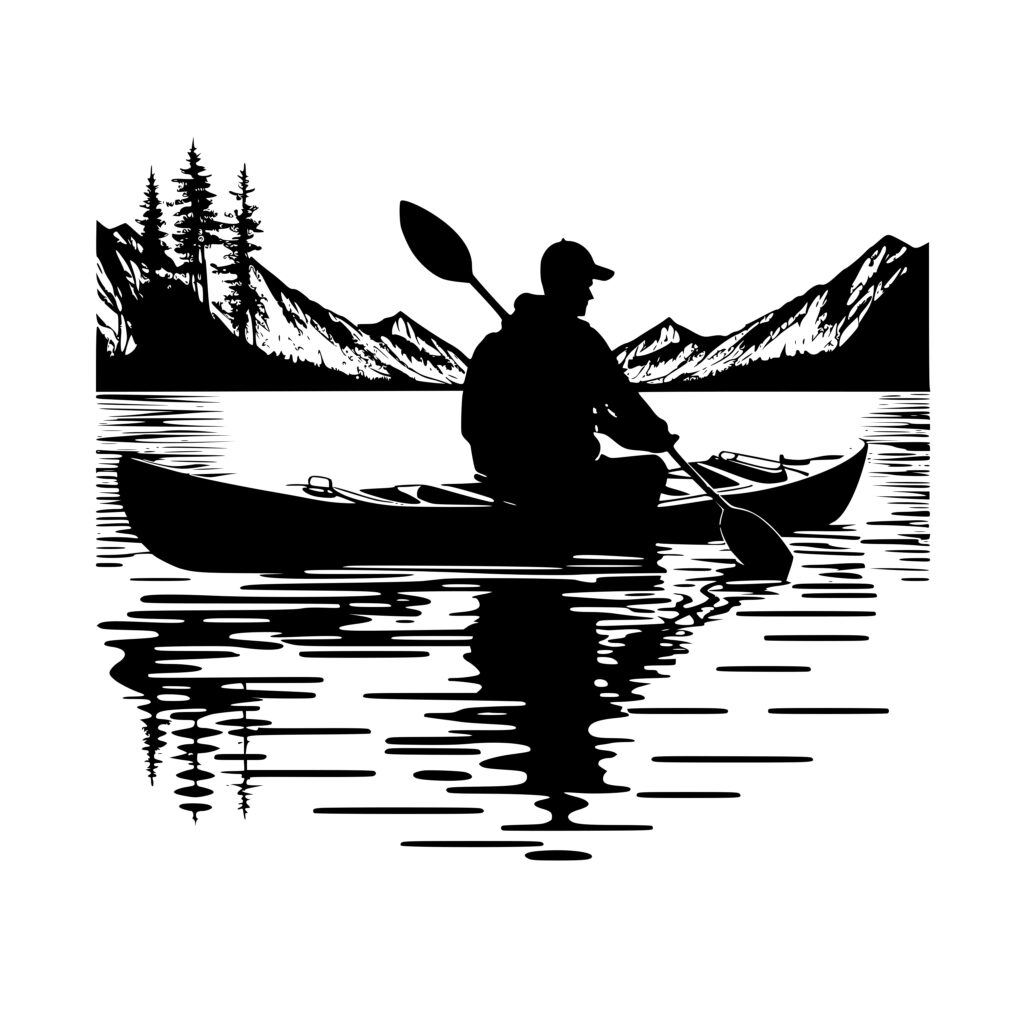 Kayaking On Lake SVG Image: Perfect for Cricut, Silhouette, Laser Machines