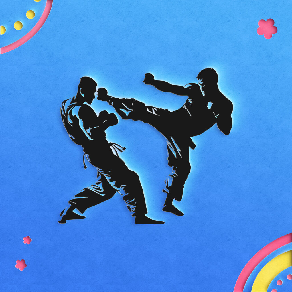 Martial Arts Sparring SVG File for Cricut, Silhouette, Laser