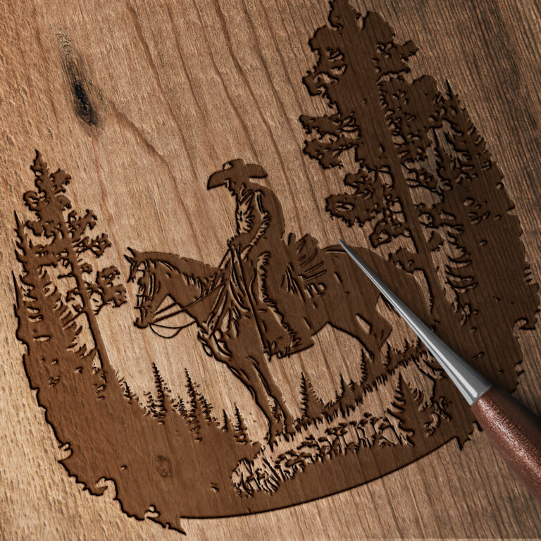 Saddled Horse Trail Ride SVG File for Cricut, Silhouette, Laser