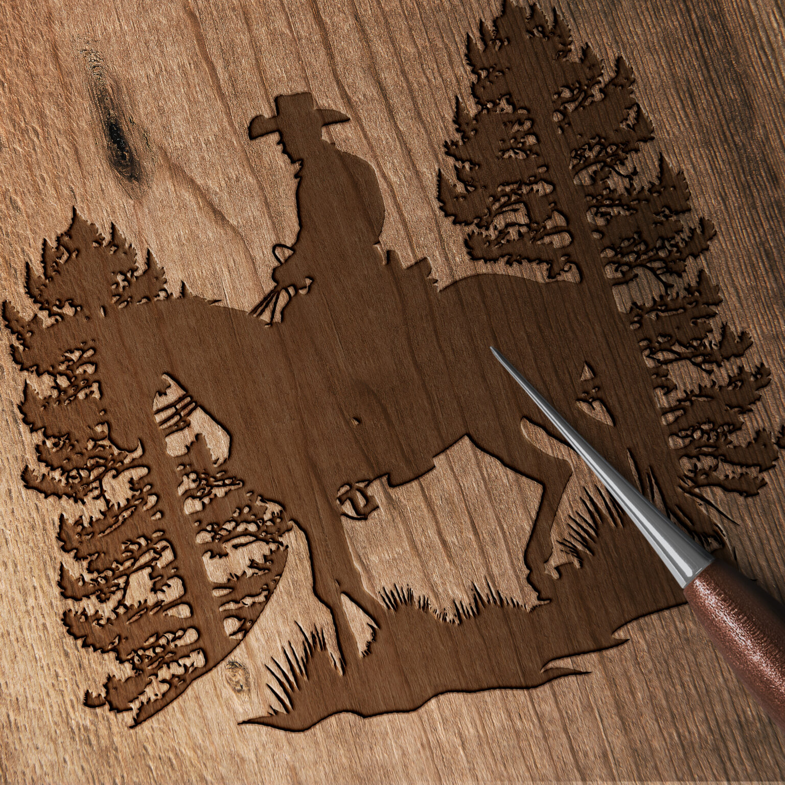 Horse Saddled Trail Ride SVG File: Ideal for Cricut, Silhouette, Laser