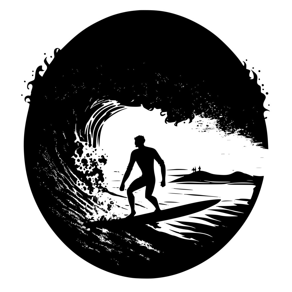 Surfer Catching a Wave SVG File for Cricut, Silhouette, Laser Machines