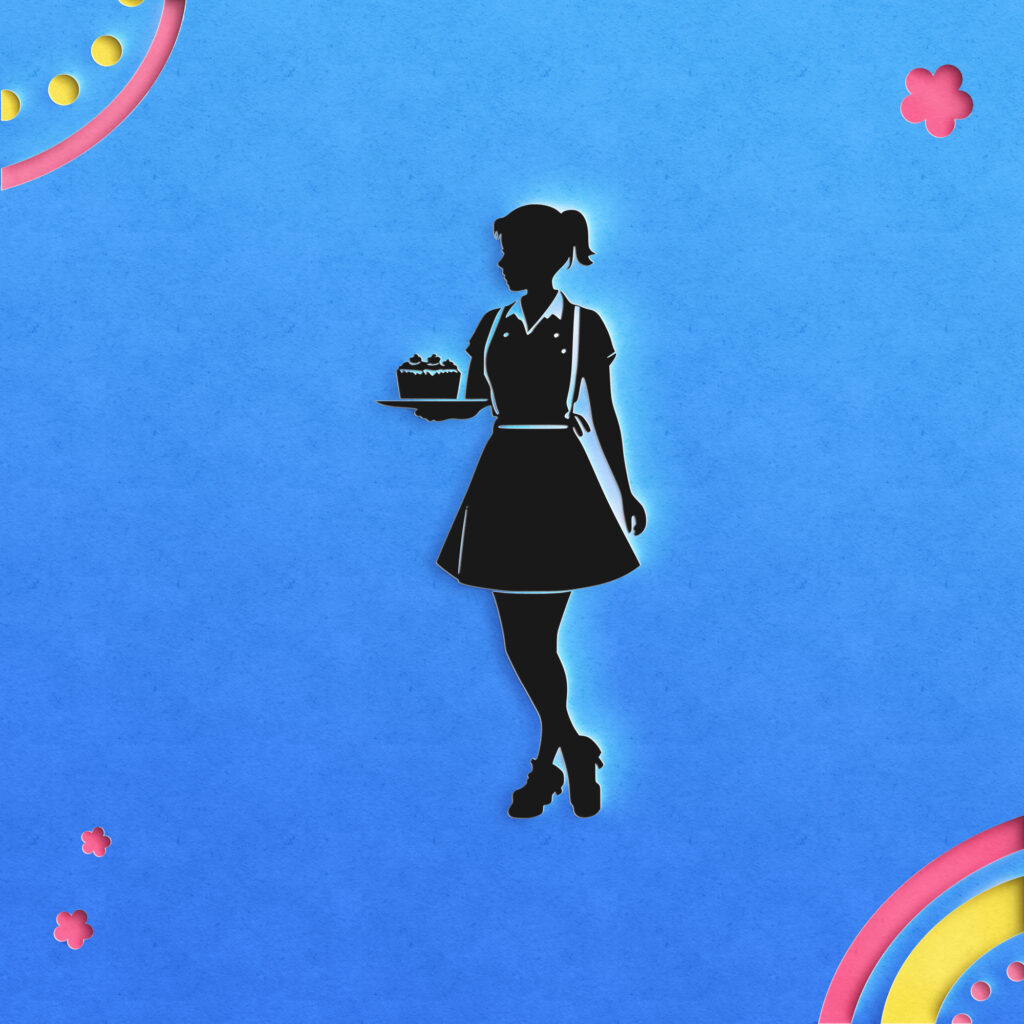 Instant Download SVG/PNG/DXF File: Waitress With Cupcakes for Cricut ...