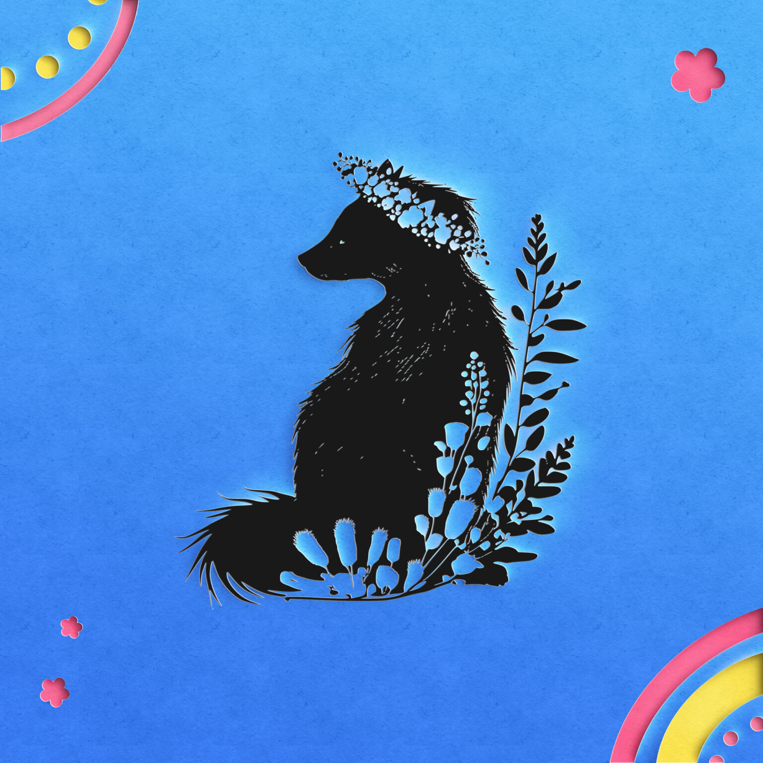 Skunk with a Flower Crown – Creative Meadow