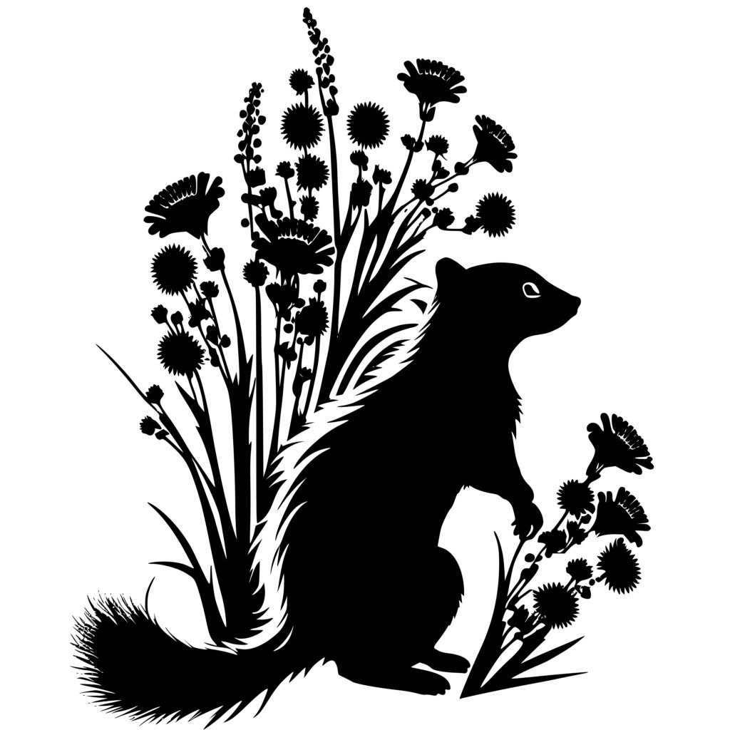 Skunk With Flower SVG File: Instant Download for Cricut, Silhouette ...
