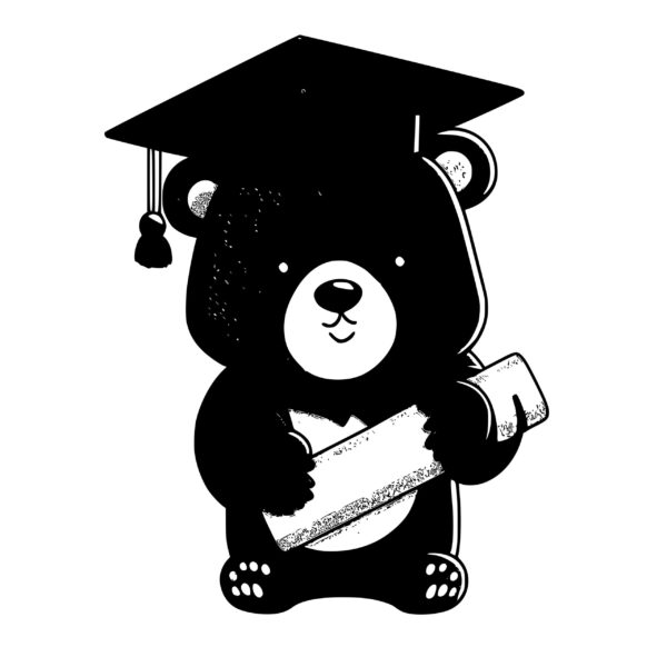 Cute Bear with Graduation Cap Cartoon – Creative Meadow