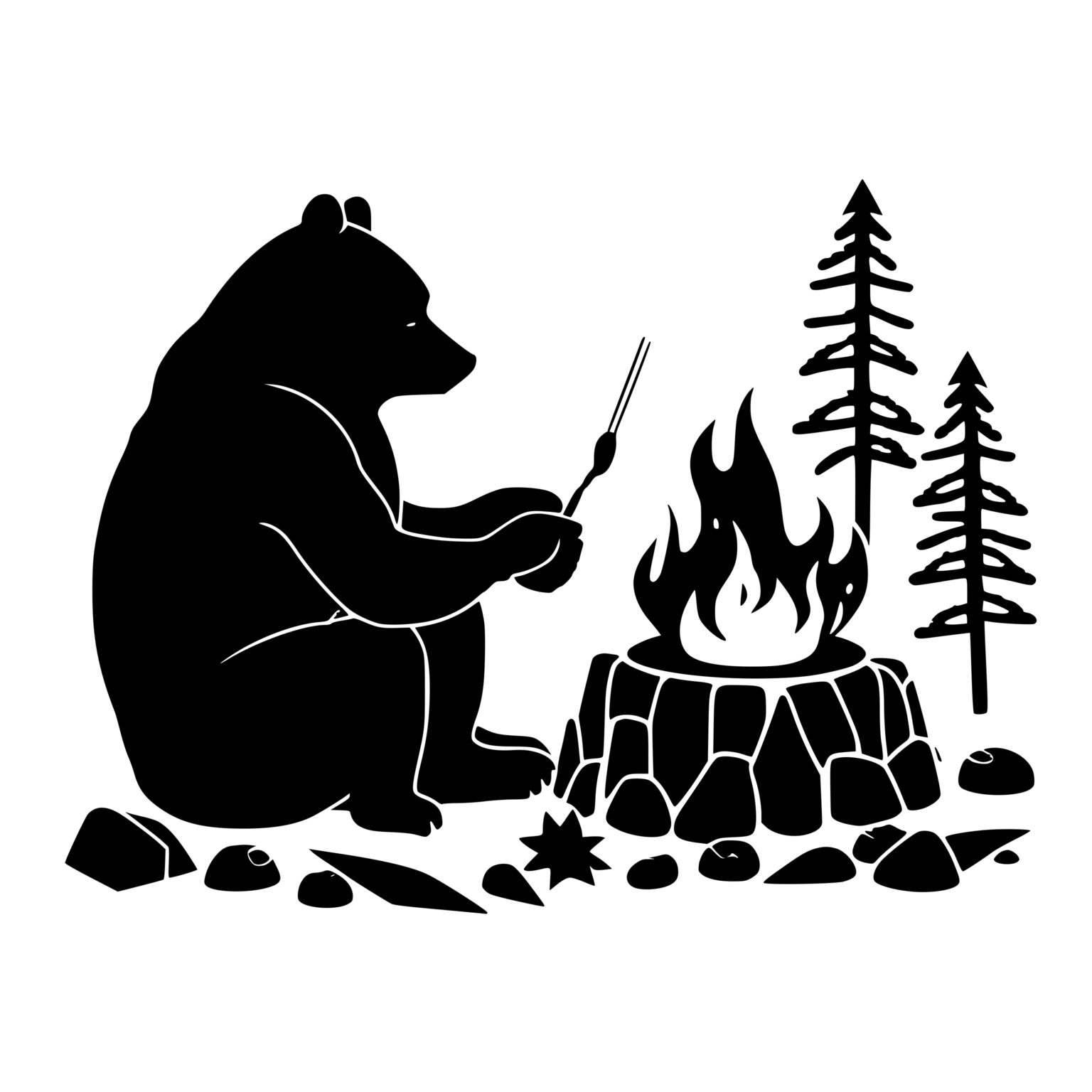 Bear by Campfire – Creative Meadow