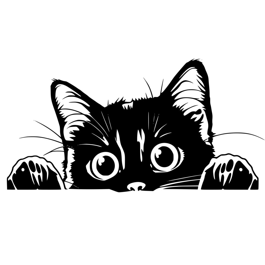 Curious Cat Peeking SVG: Instant Download for Cricut, Silhouette, Laser Curious Cat Peeking SVG: Instant Download for Cricut, Silhouette, Laser