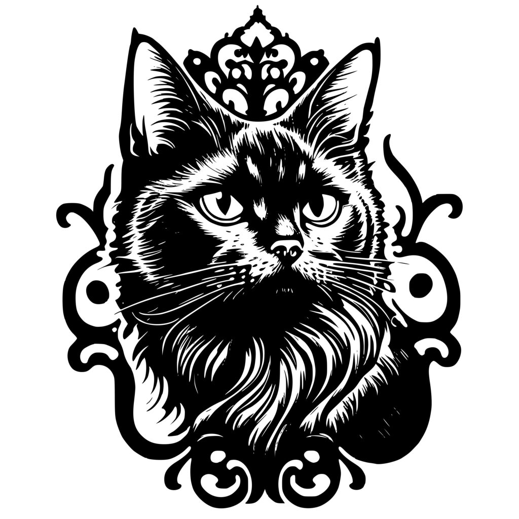 Regal Cat SVG File: Instant Download for Cricut, Silhouette, Laser Machines