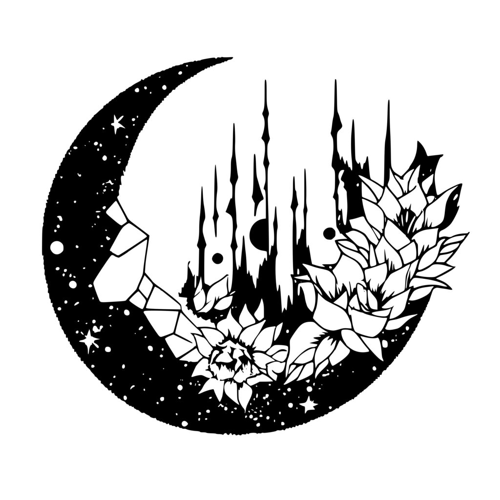 Crystals Inside Cresent Moon – Creative Meadow