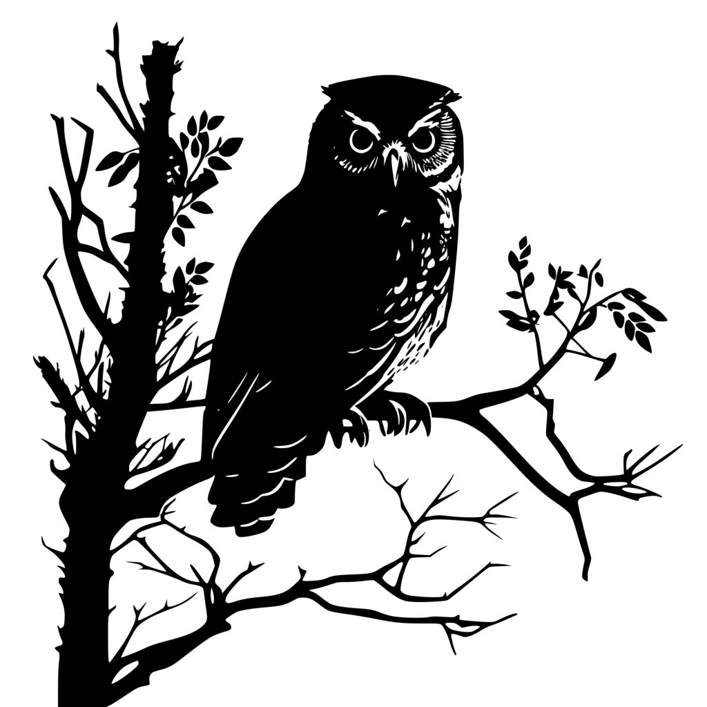 Owl In Tree SVG File: Instant Download for Cricut, Silhouette, Laser