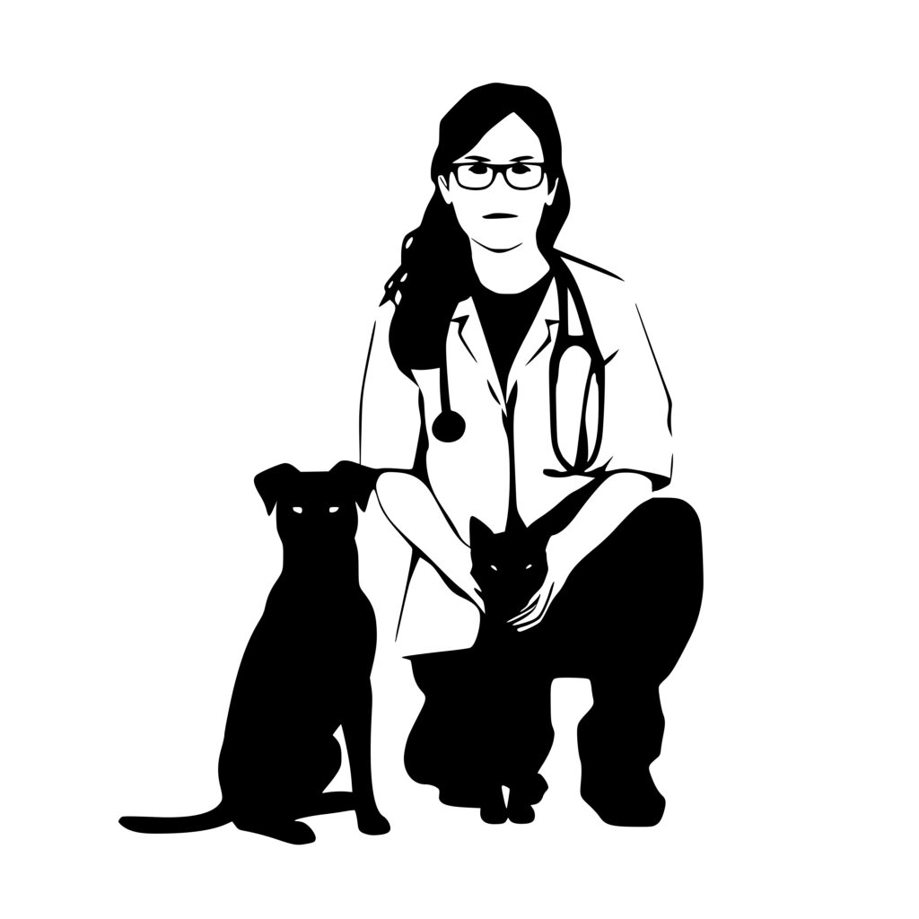 Veterinarian with Cat and Dog: SVG File for Cricut, Silhouette