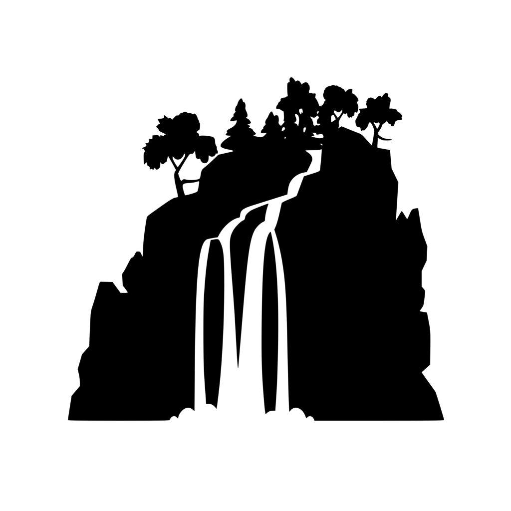 Flowing Waterfall: SVG File for Cricut, Silhouette, Laser Machines