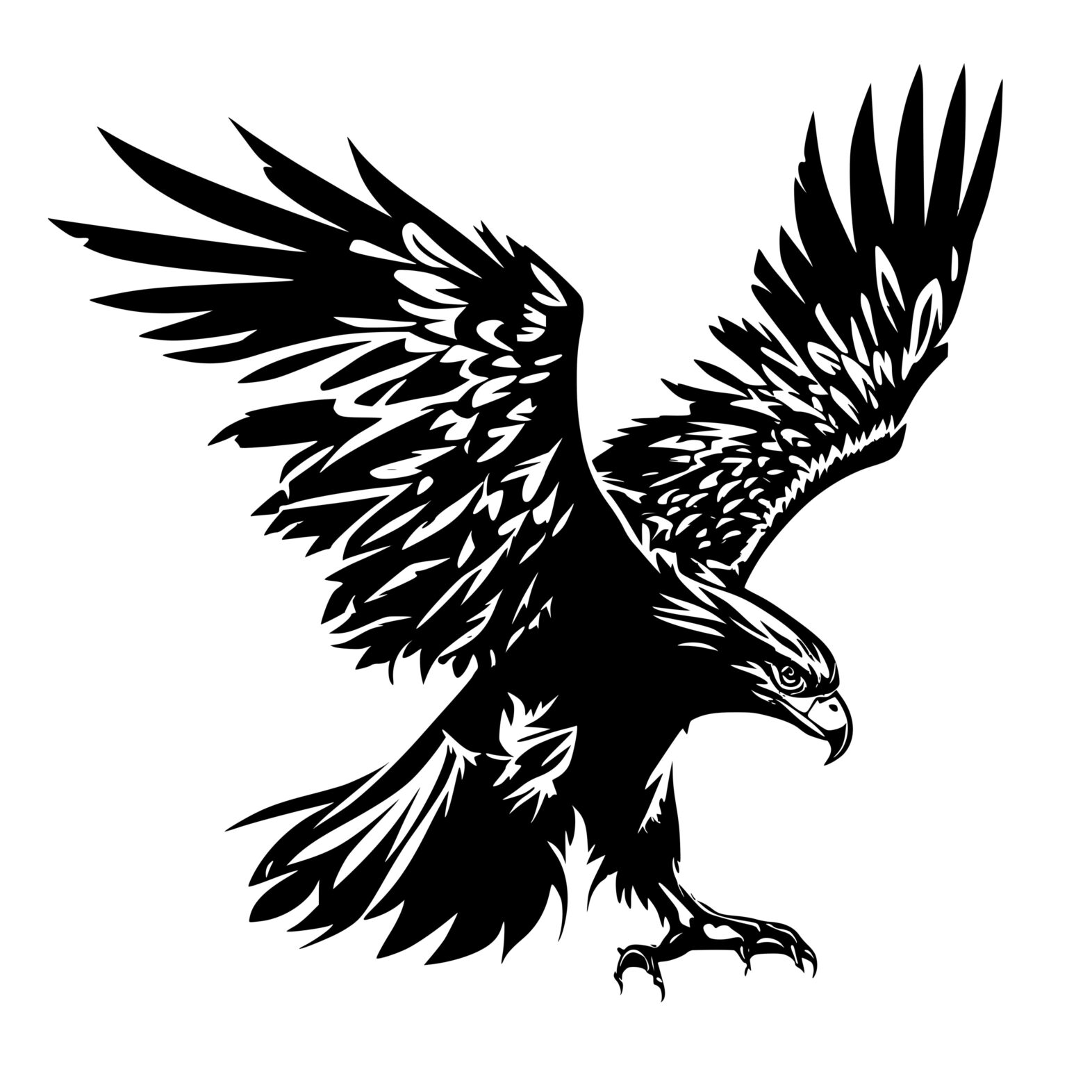 Feathered Eagle SVG File: Instant Download for Cricut, Silhouette, Laser