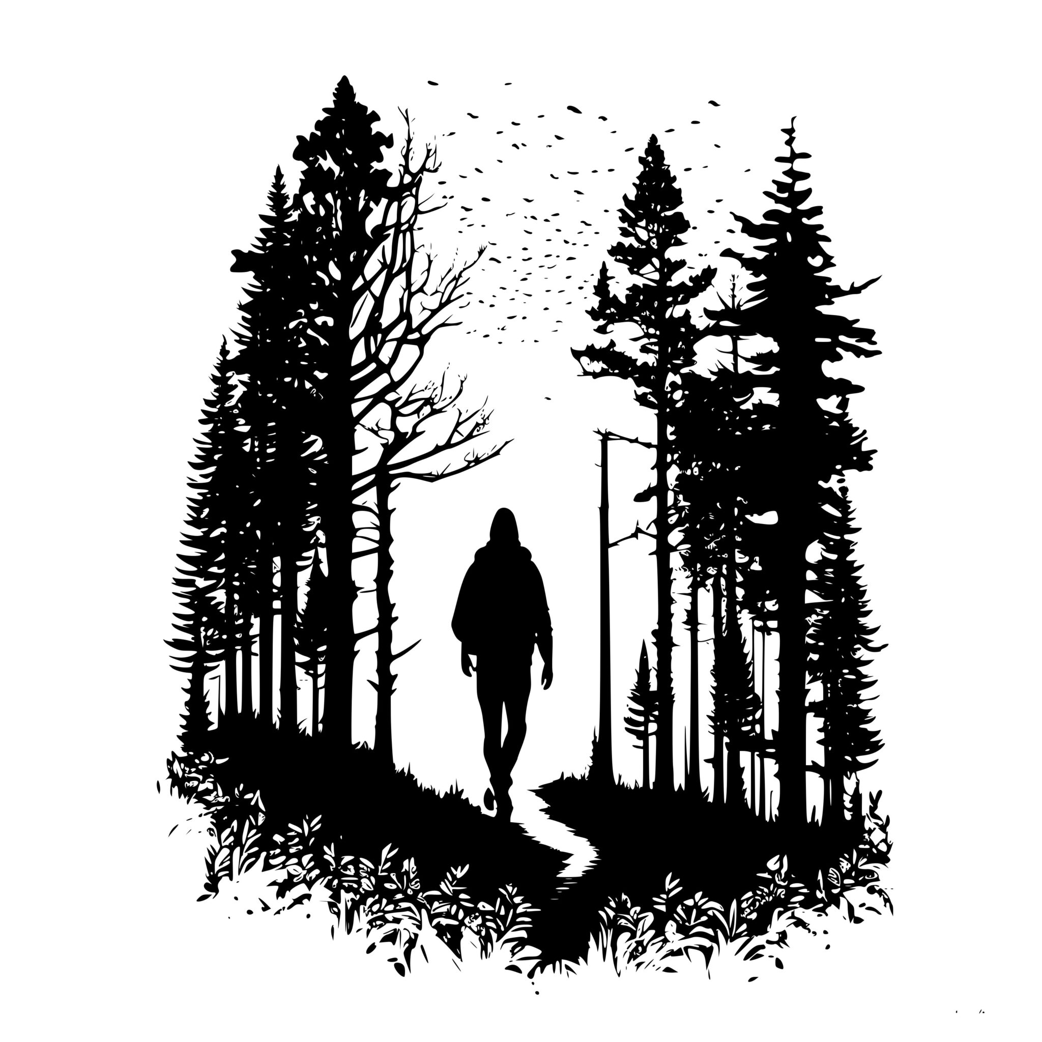 Man Walking Walking Treeline – Creative Meadow