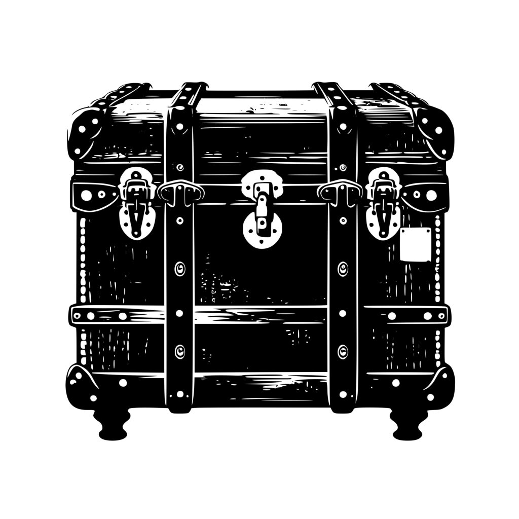 Antique Steamer Trunk SVG/PNG/DXF Files for Cricut, Silhouette, Laser ...