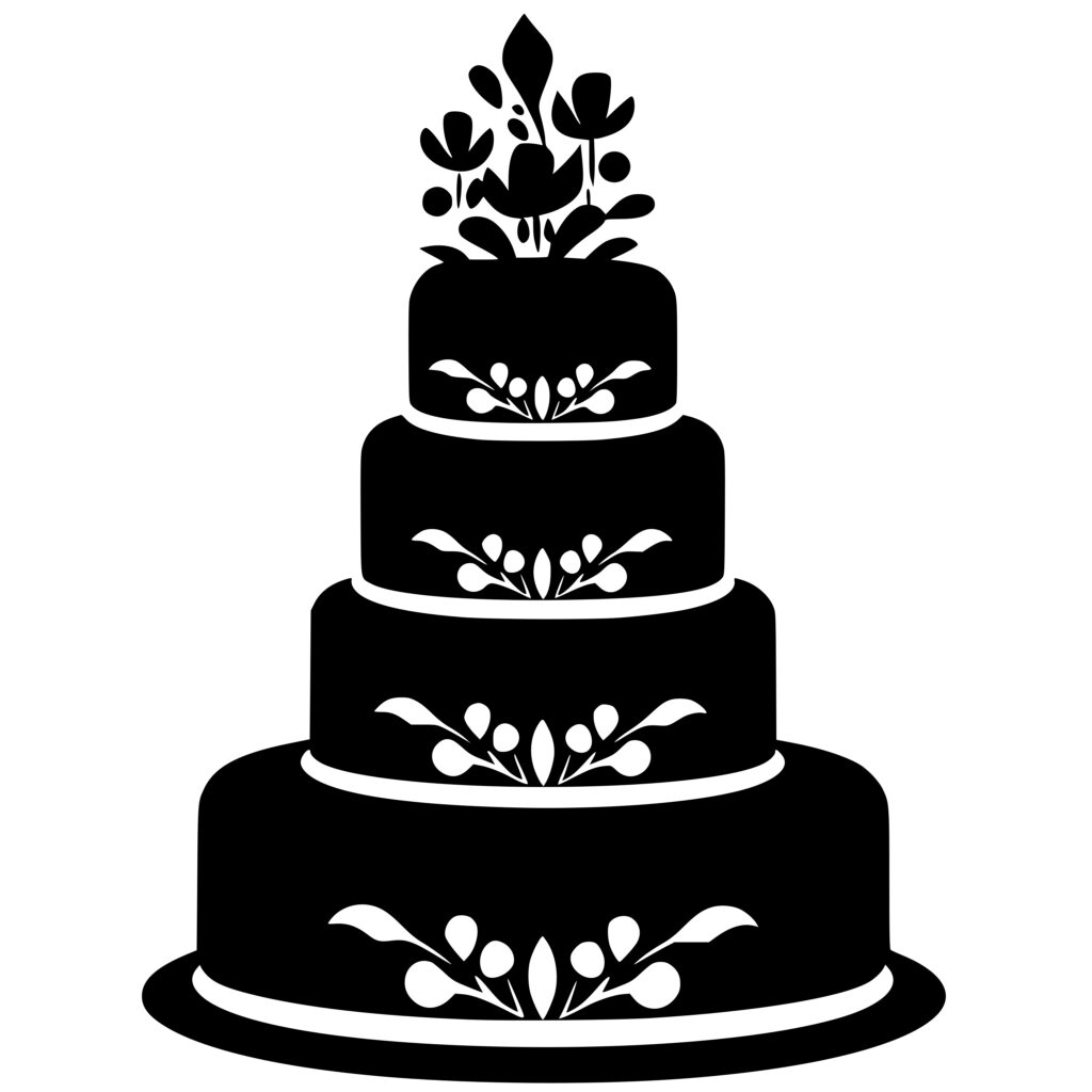 Wedding Cake SVG File for Cricut, Silhouette, Laser Machines