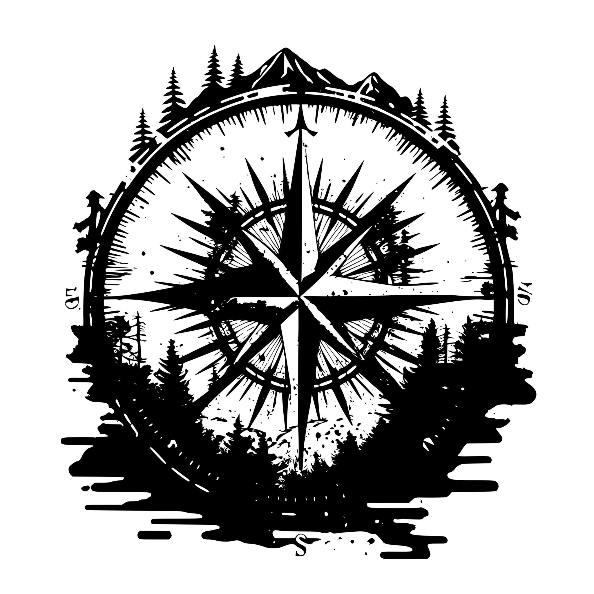 Adventure Awaits Compass SVG File for Cricut, Silhouette, Laser
