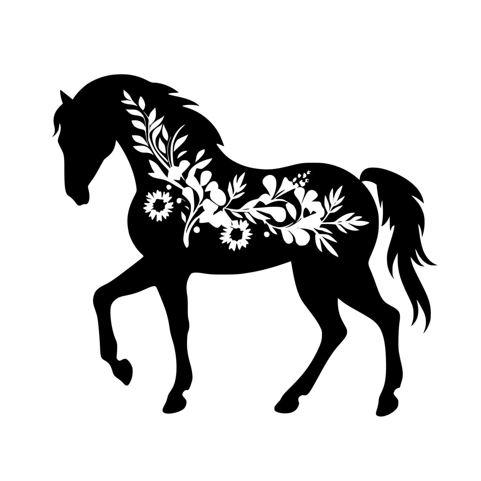 Saddled Horse Trail Ride SVG File for Cricut, Silhouette, Laser