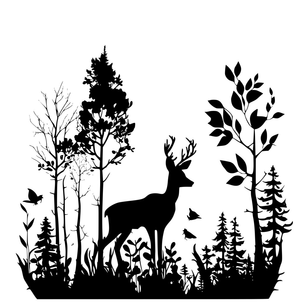 Forest And Deer Svg File Instant Download For Cricut Silhouette Laser