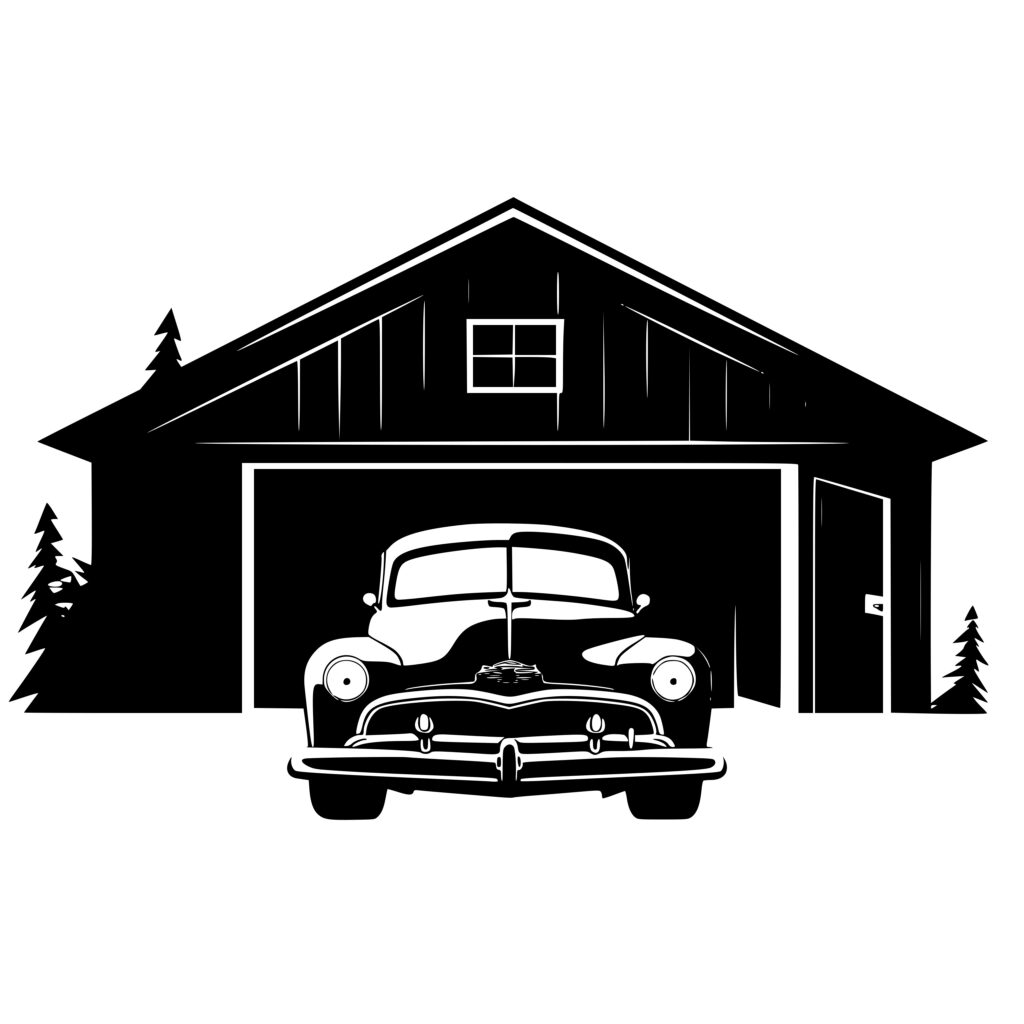 Vintage Automobile Outside Garage – Creative Meadow