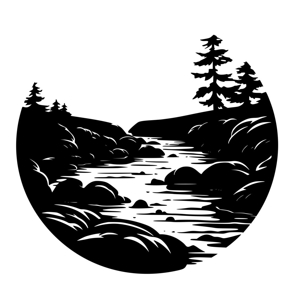 Rocky River SVG File for Cricut, Silhouette, Laser Machines