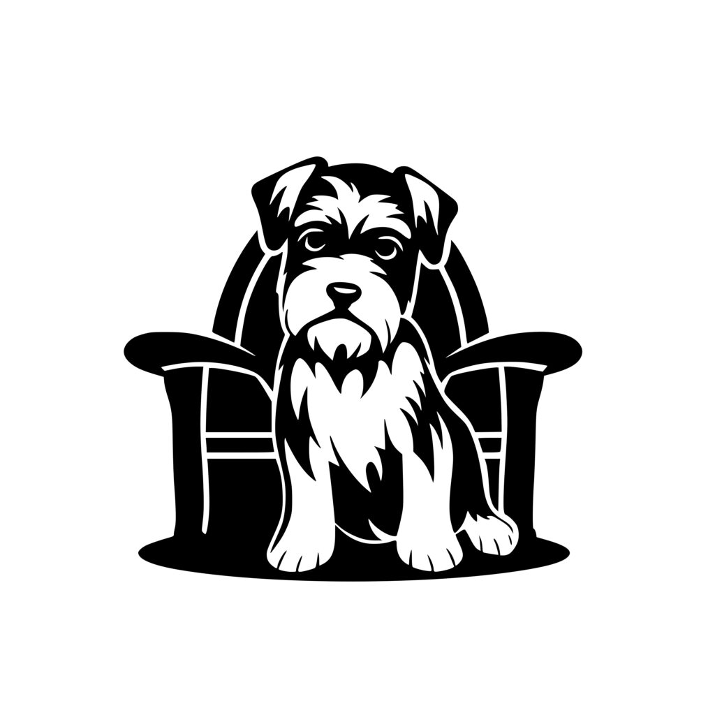 Schnauzer with Chair: Instant Download SVG, PNG, DXF Files for Cricut ...