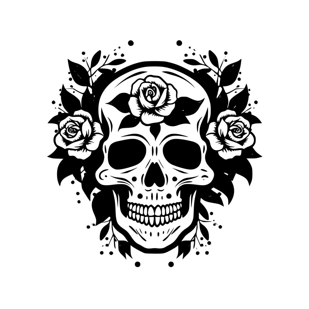 Skull with Roses SVG Image: Instant Download for Cricut, Silhouette ...