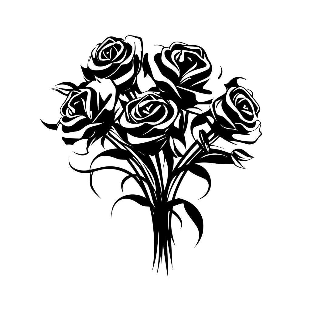Romantic Rose Bouquet: SVG File for Cricut, Silhouette, Laser