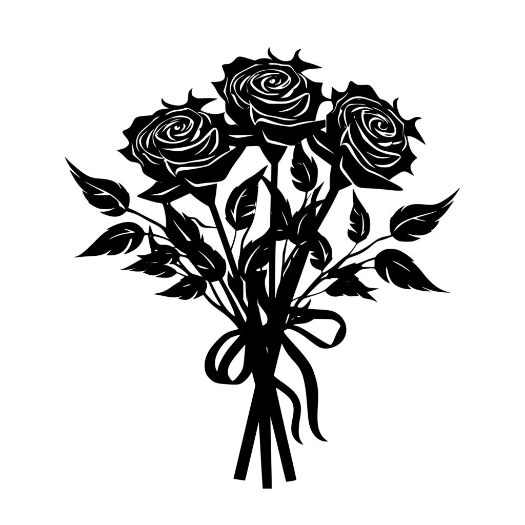 Bouquet of Wrapped Roses SVG/PNG/DXF File for Cricut, Silhouette, Laser ...