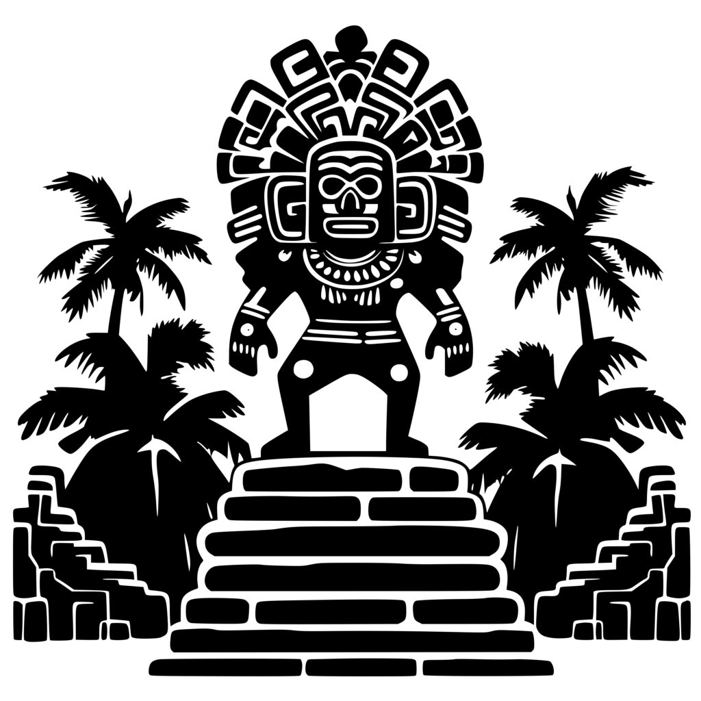 Aztec Statue Scene SVG File for Cricut, Silhouette, Laser