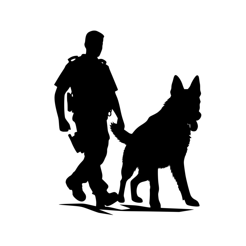 Dog and Police Officer – Creative Meadow