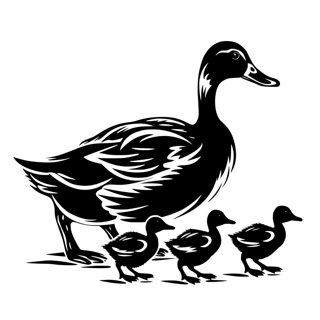 Duck Family SVG/PNG/DXF Files for Cricut, Silhouette, Laser Machines