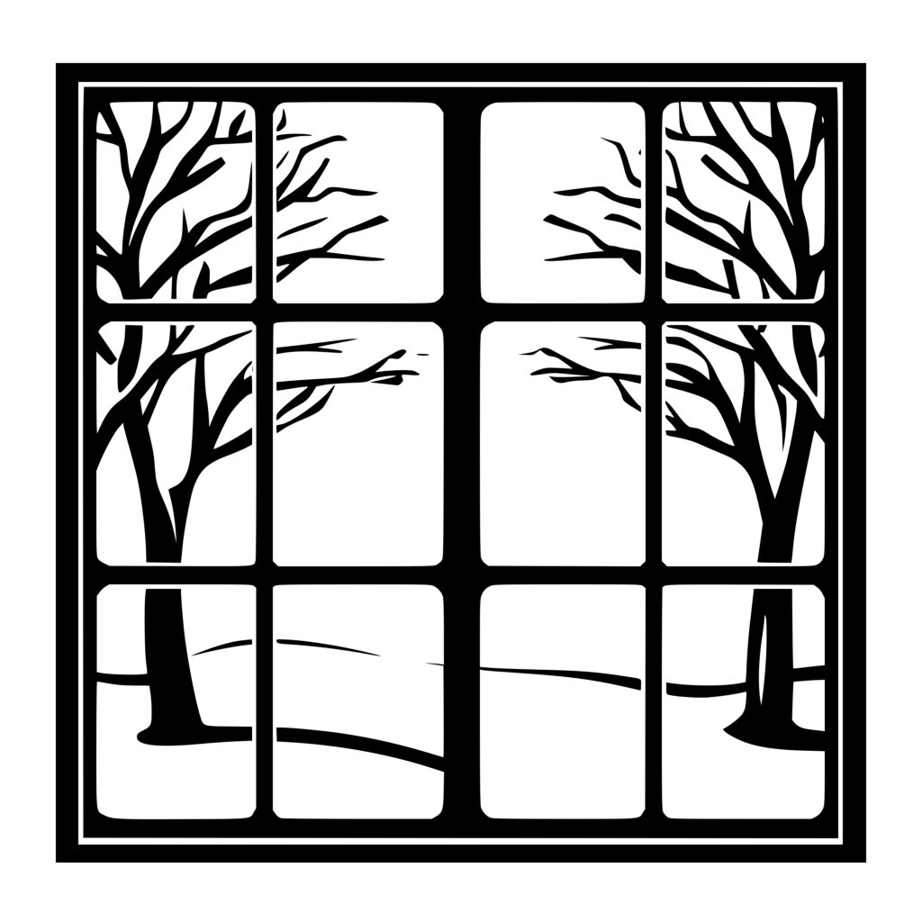 Frosty Winter Window SVG Image for Cricut, Silhouette, Laser Machines