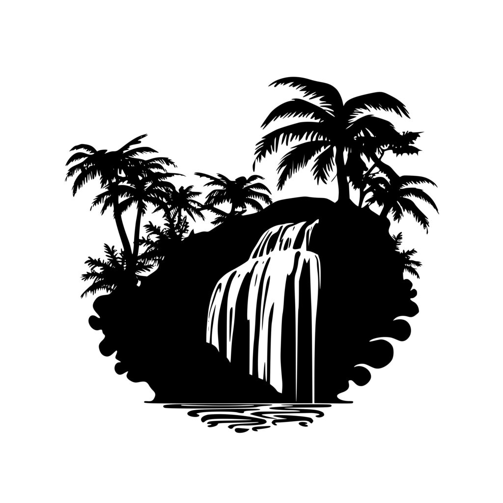 Instant Download: Tropical Waterfall SVG Files for Cricut, Silhouette ...