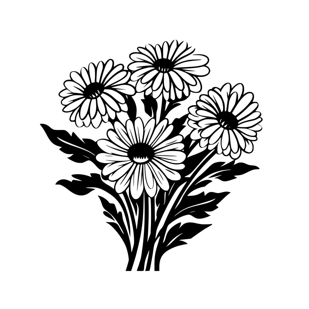Aster Flower Bunch SVG Image: Instant Download for Cricut, Silhouette ...