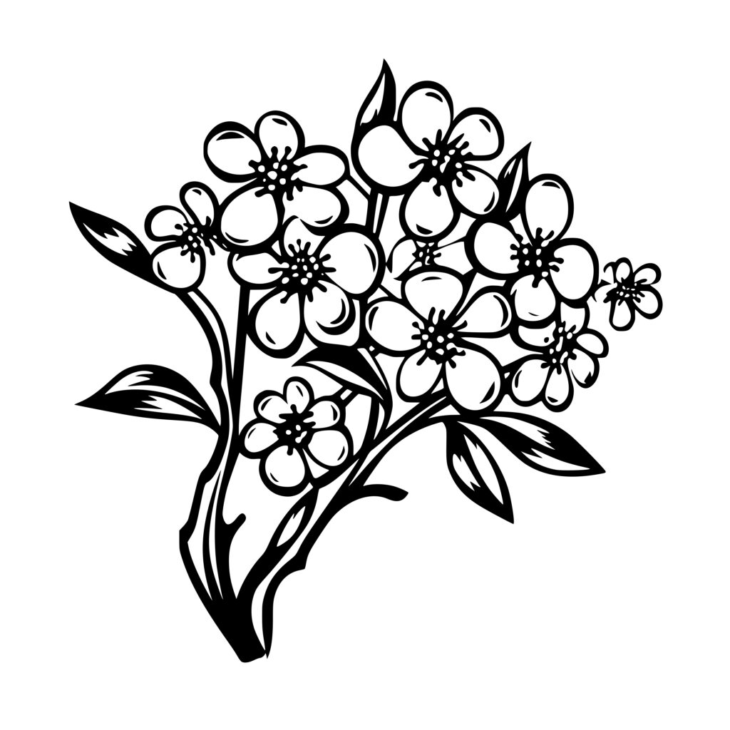 SVG Image: Fresh Hawthorn Blooms for Cricut, Silhouette, and Laser Machines