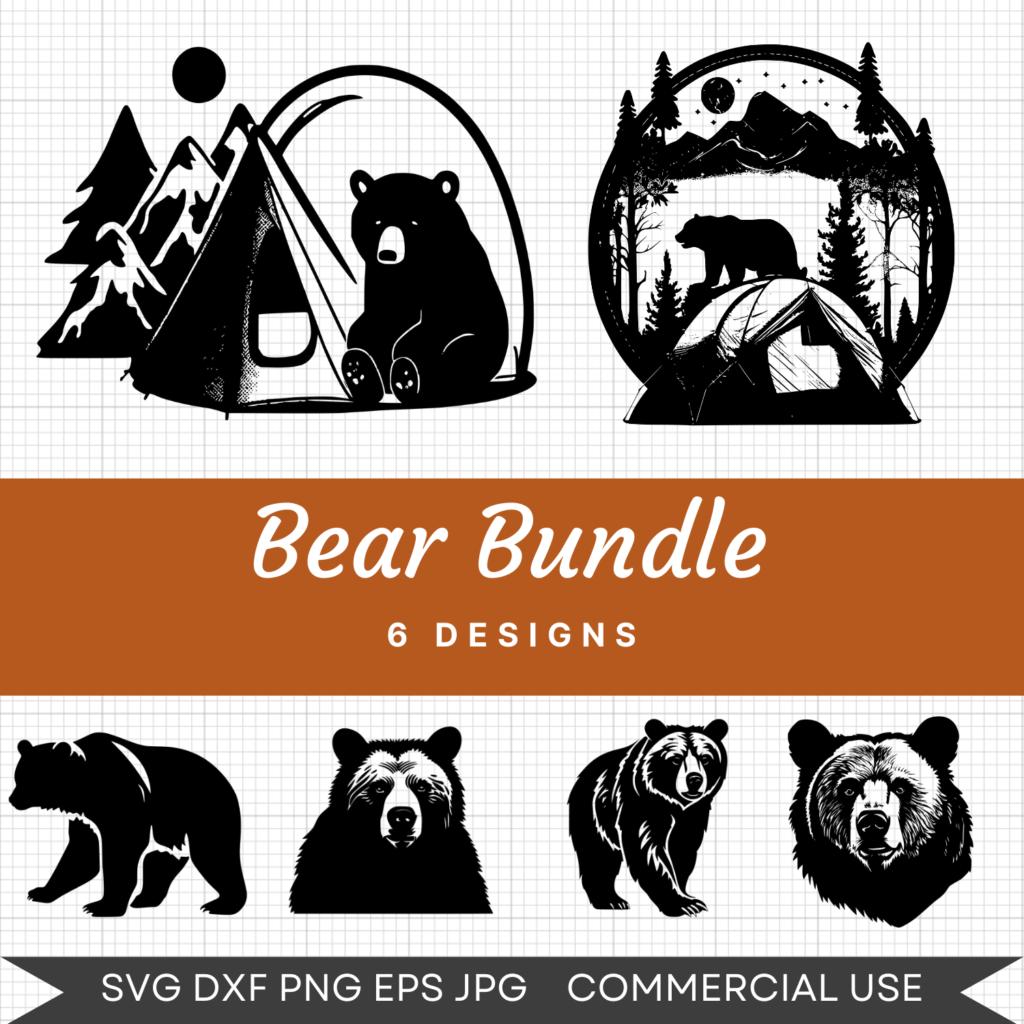 Download Roaring Bear SVG file for Cricut, Silhouette, Laser Machines