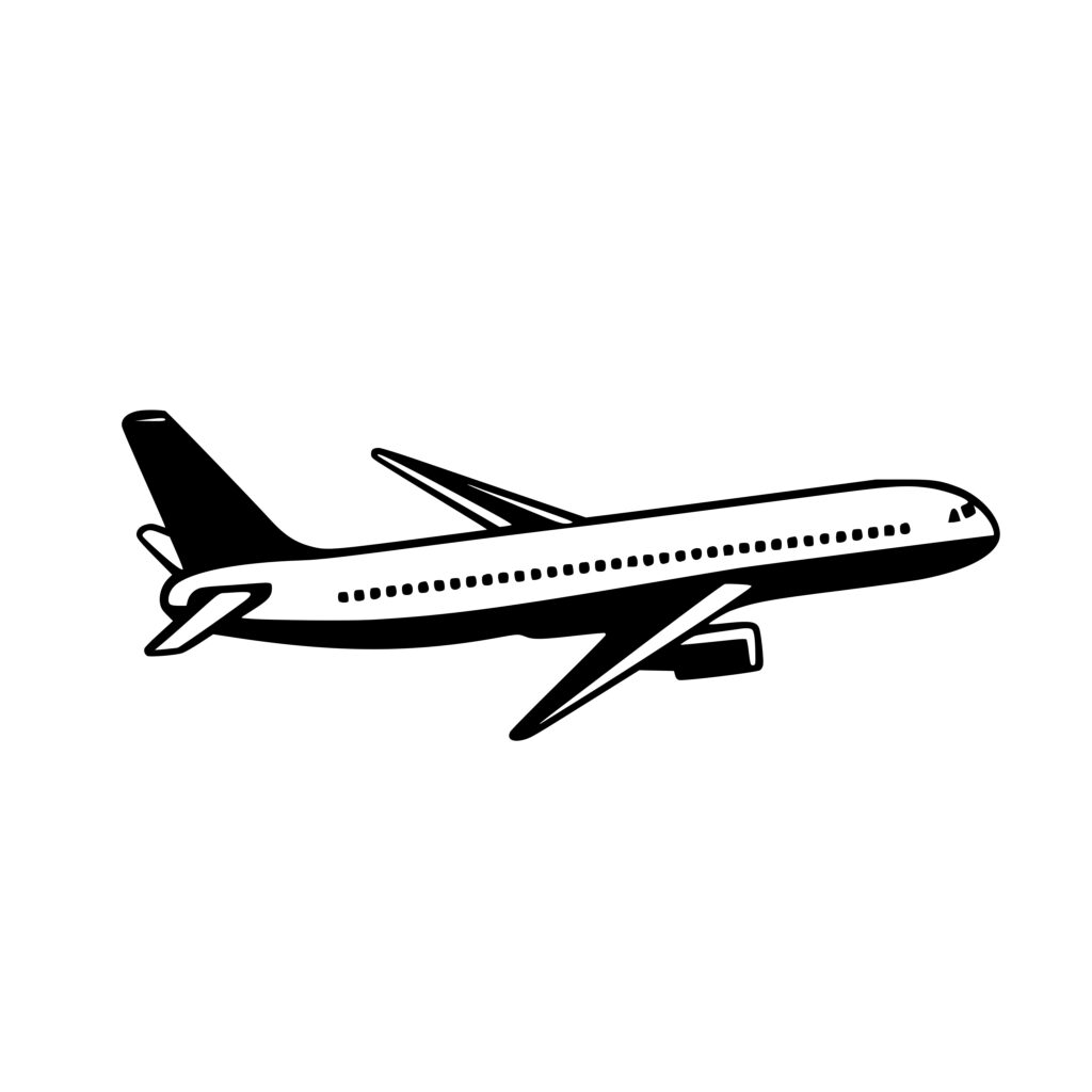 Commercial Aircraft SVG Image for Cricut, Silhouette, and Laser Machines