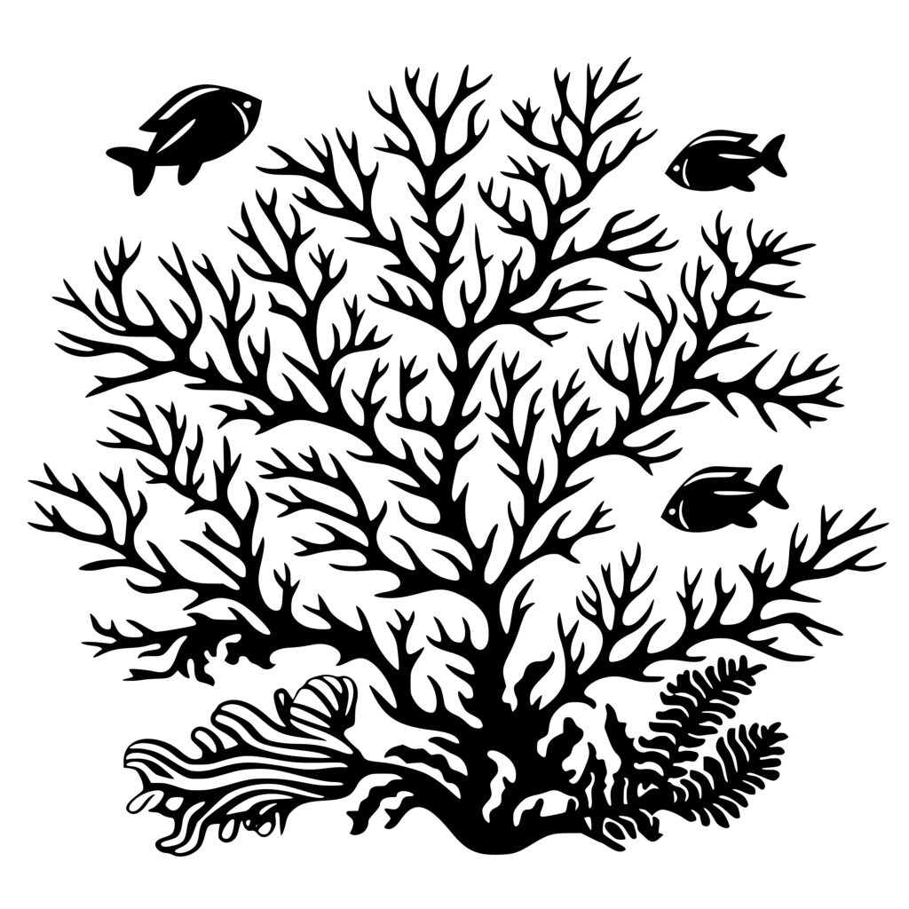 Aquatic Coral Wonderland: SVG, PNG, DXF Files for Cricut, Silhouette ...