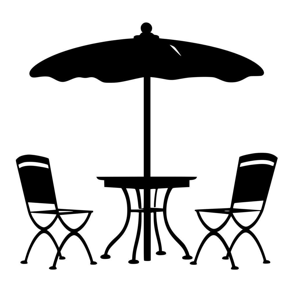 Table with Chairs and Umbrella – Creative Meadow