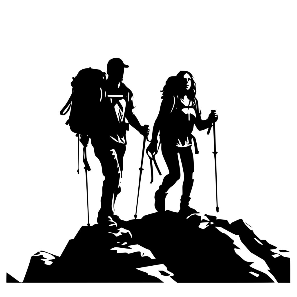 Mountain Hikers SVG Image Download for Cricut, Silhouette, Laser