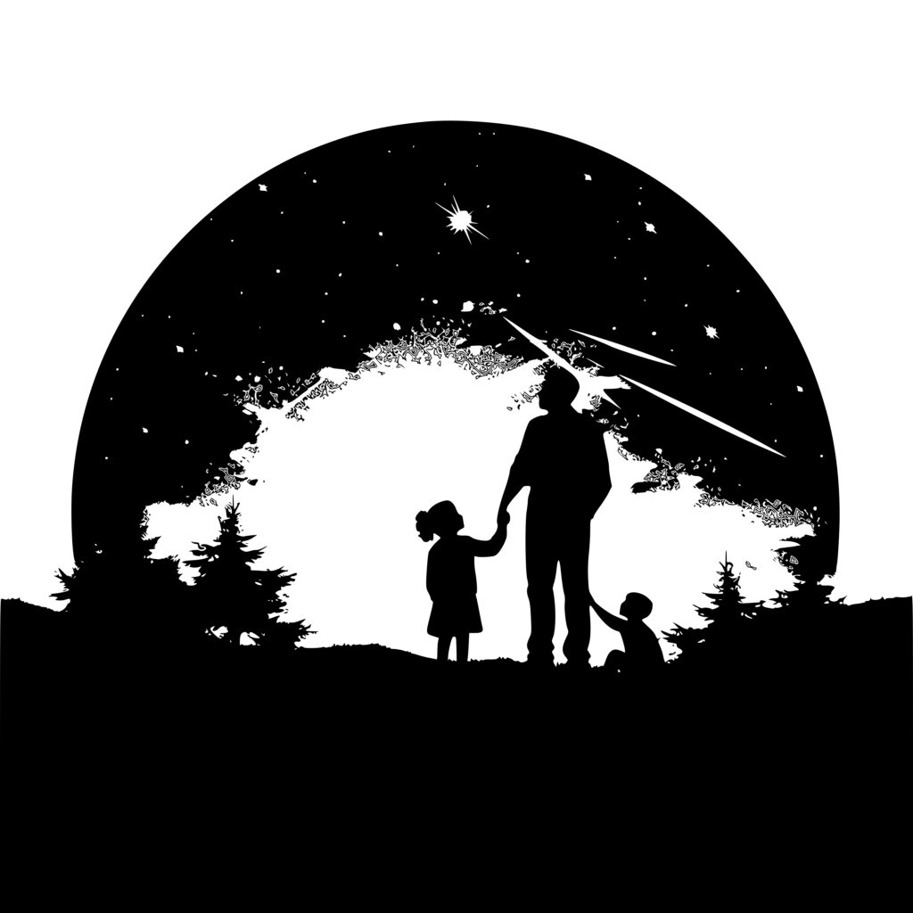 Stargazing with Dad and Children: SVG, PNG, DXF Files for Cricut ...