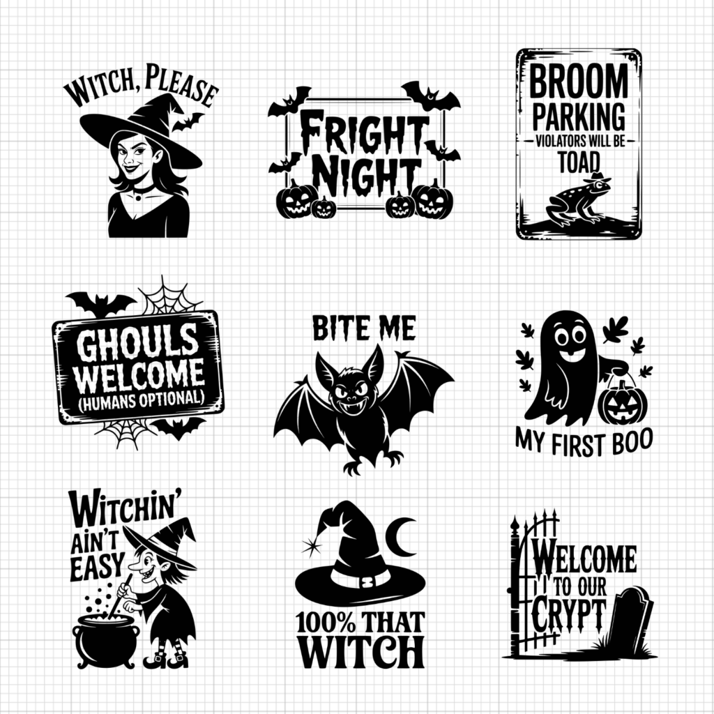 Spooky Sayings Bundle – 100 Instant Download Svg Images – Creative Meadow