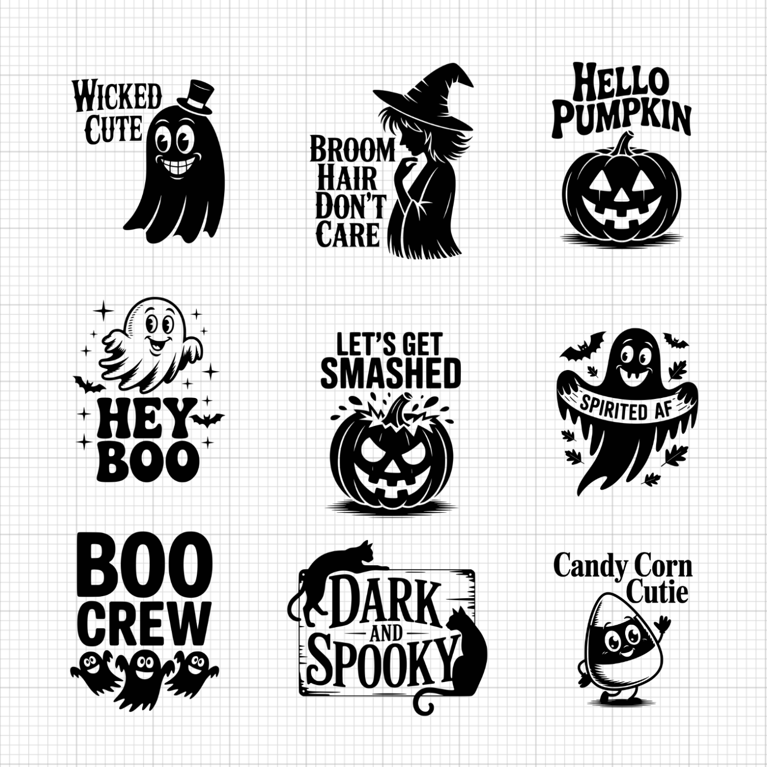 Spooky Sayings Bundle – 100 Instant Download Svg Images – Creative Meadow