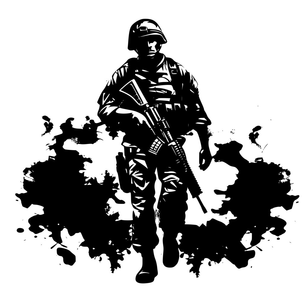 Abstract Armed Soldier SVG File for Cricut, Silhouette, Laser Machines ...